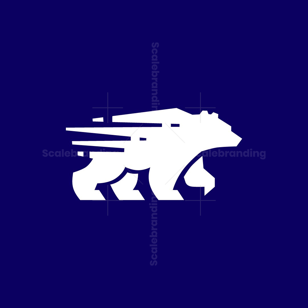 Polar Bear Dash Tech Fast Quick Logo | Scalebranding