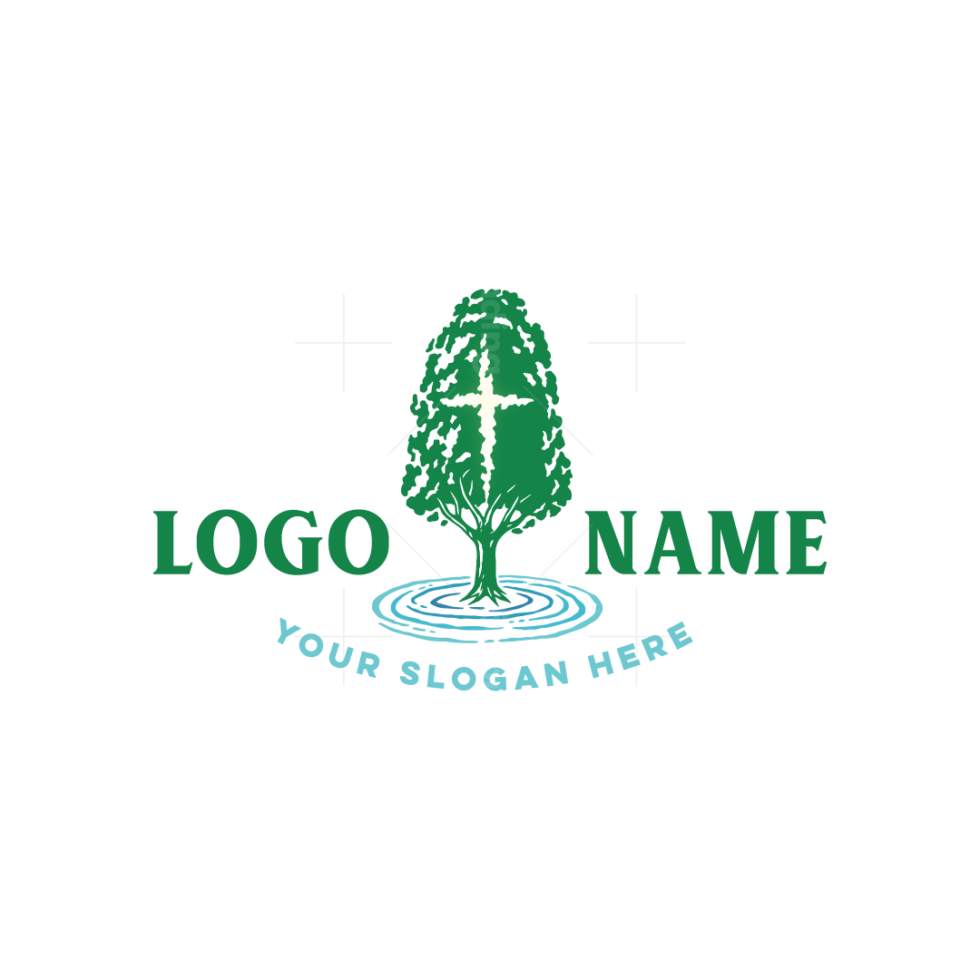 Poplar Tree and Cross Logo | Scalebranding