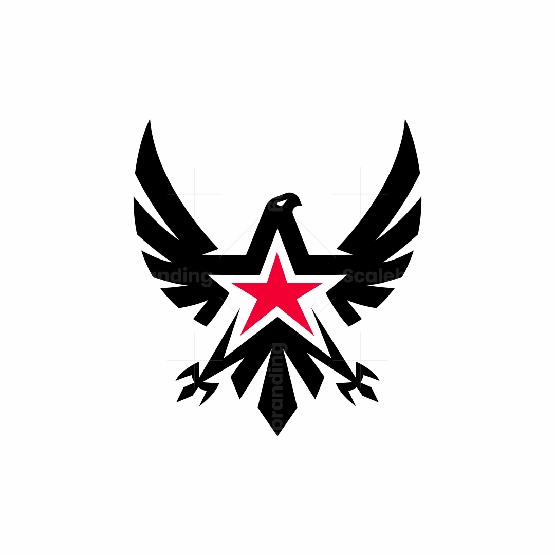 Powerful Eagle With Star Logo | Scalebranding