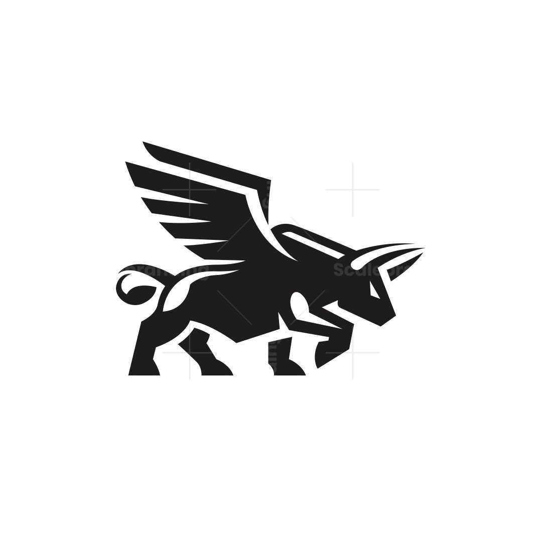Powerful Winged Bull Logo | Scalebranding