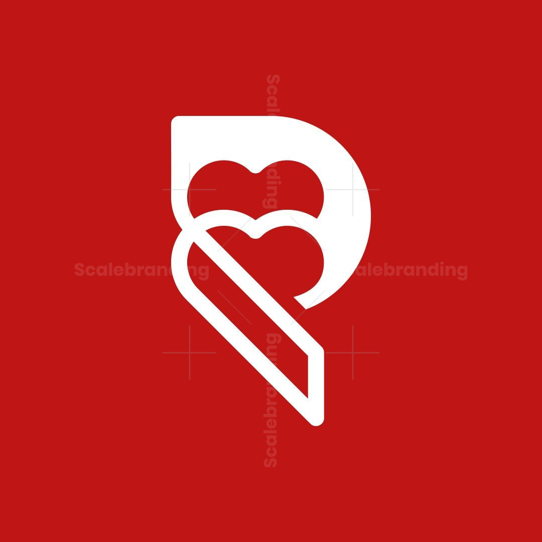 R Logo In Love R Letter Lines Heart Love Logo Stock Vector (Royalty