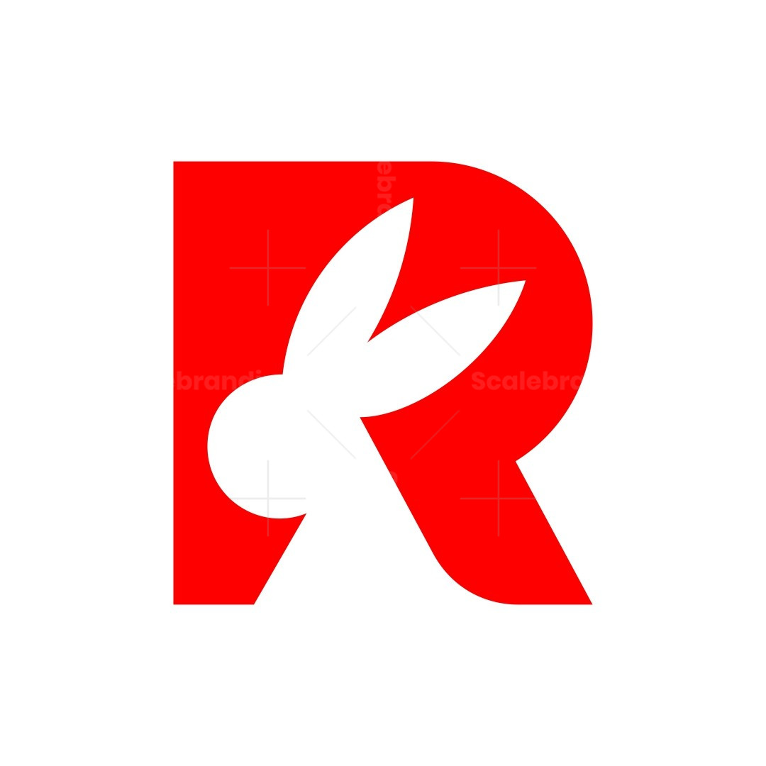 Red Bunny Logo Rabbit Head Logo In Red And White Color On Background,