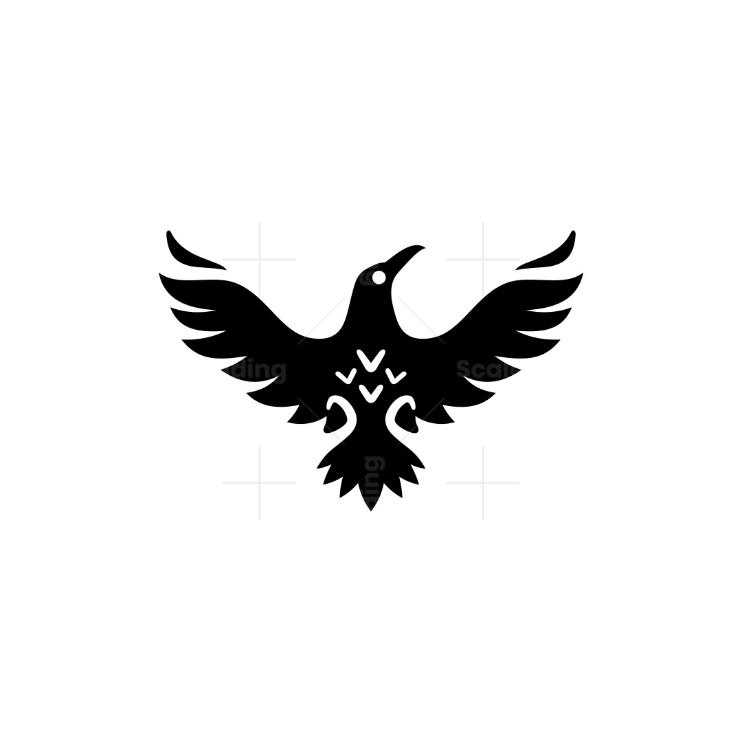 Raven Symbol Raven Symbol Web Icon Logo Template Stock Vector (Royalty