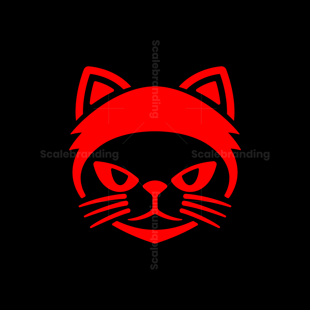 Iconic Cat With Red Bandana Logo | Scalebranding