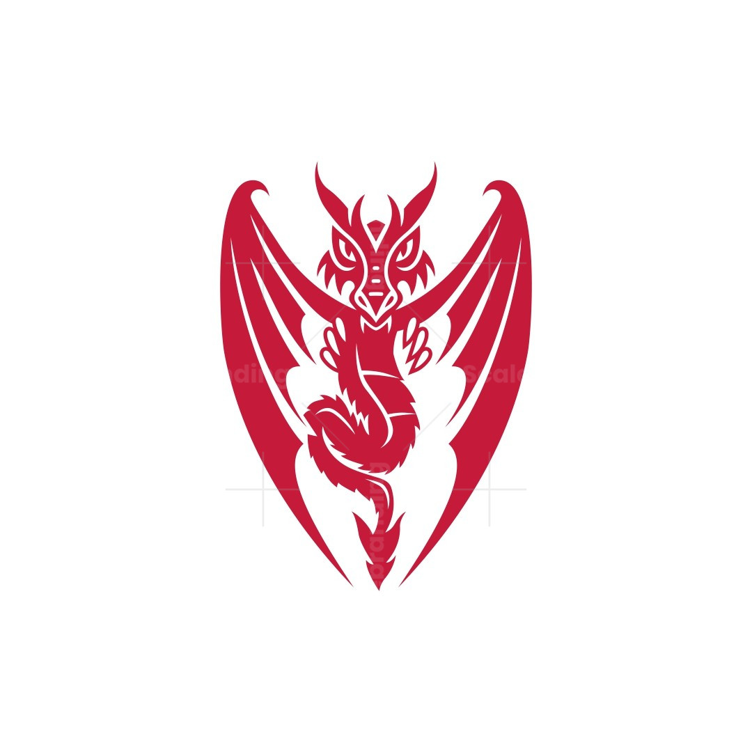 Red Dragons Logo Red Dragon Logo Silhouet Vector Van Mythologie Dier