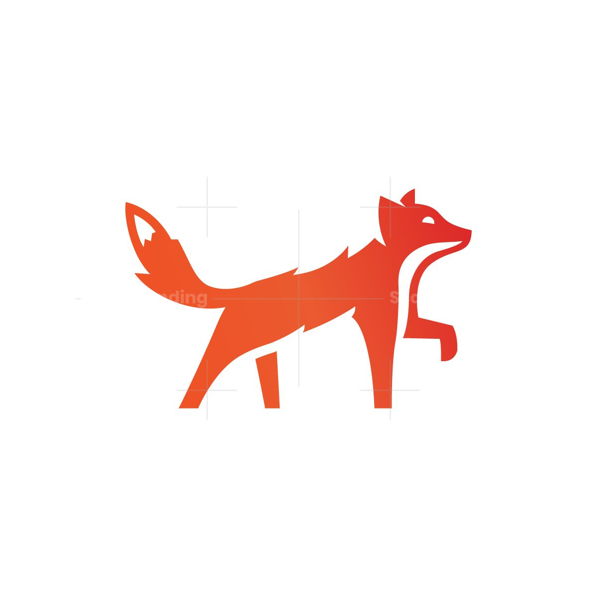 Modern Red Fox Logo Walking Stylized Fox Logo | Scalebranding