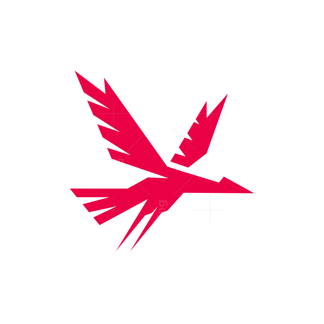 Expressive and Bright Colorful Crane Geometric Bird Flying logo ...