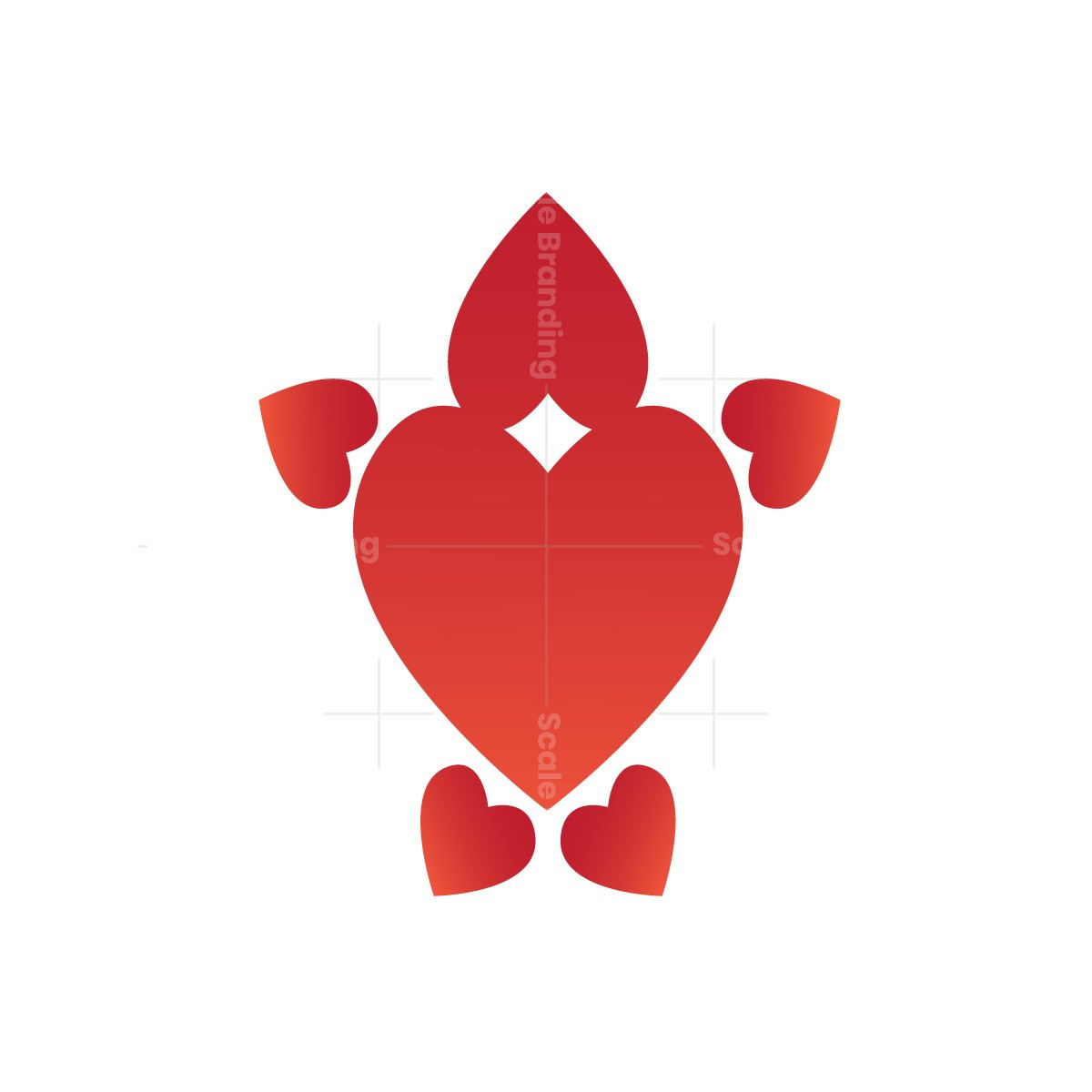 Red Heart Tortoise Logo | Scalebranding