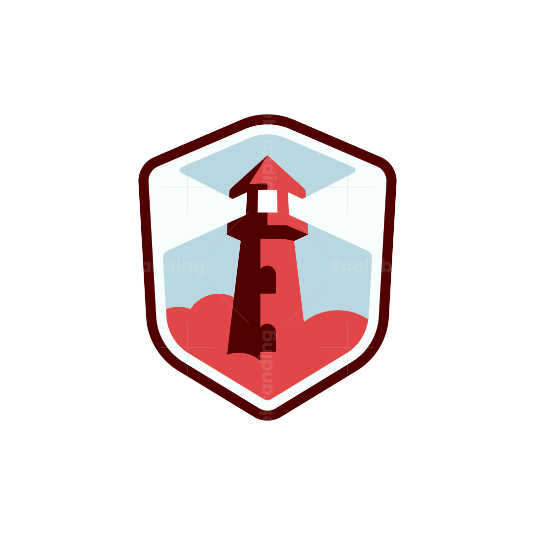 Lighthouse In The Mist Shield Logo | Scalebranding