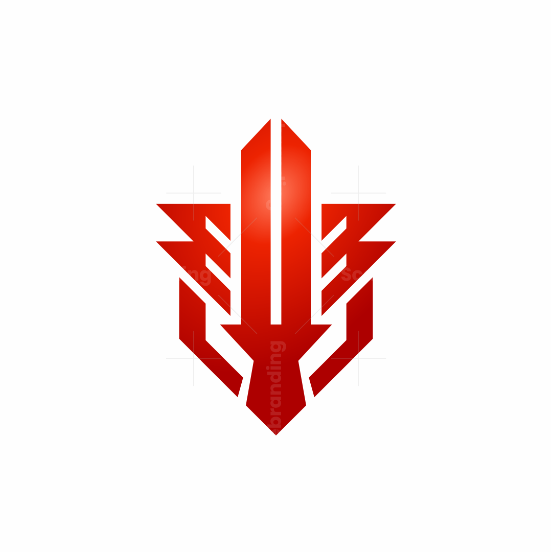 Red Mecha Sword Modern Logo | Scalebranding