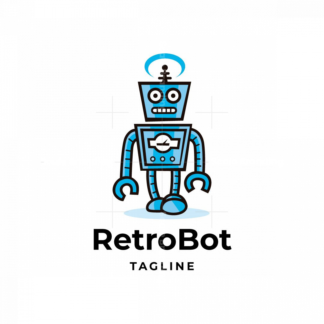 Retro Robot Logo Robot Crossing Purchase Photographic Print