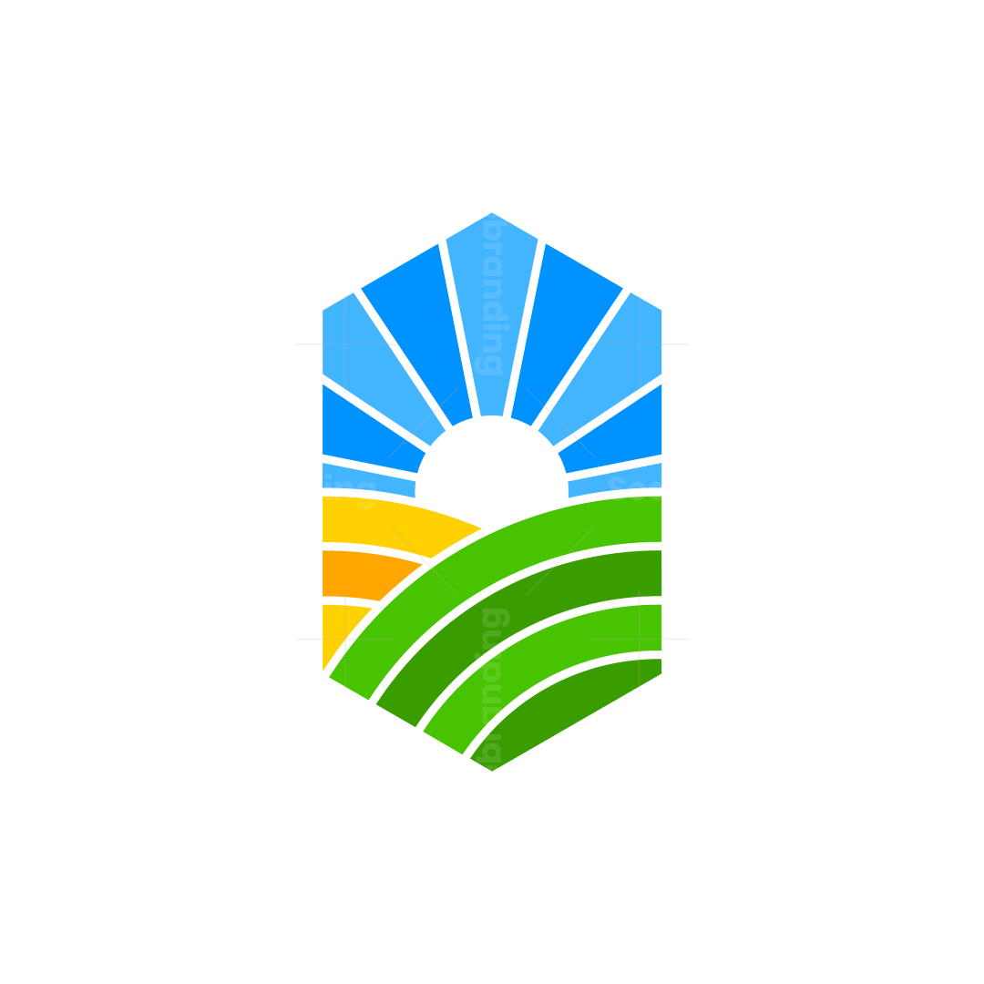 Sun Rise Field Farms Colorful Geometrical Logo | Scalebranding