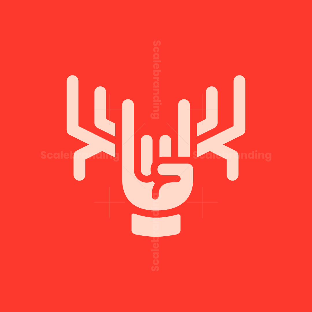 Rock Metal Hand Sign Deer Logo | Scalebranding