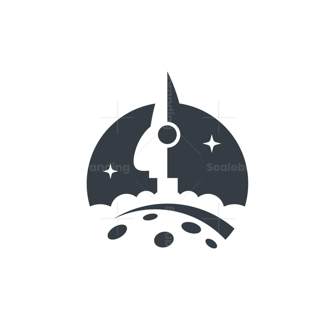 A Rocket To The Moon Logo Premium Vector | Rocket To The Moon Logo