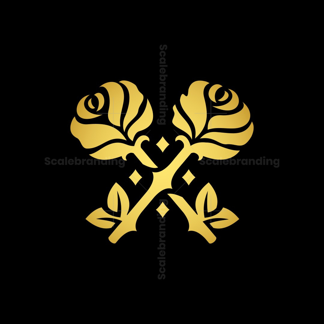Rose Estates Golden Key Flowers Logo | Scalebranding