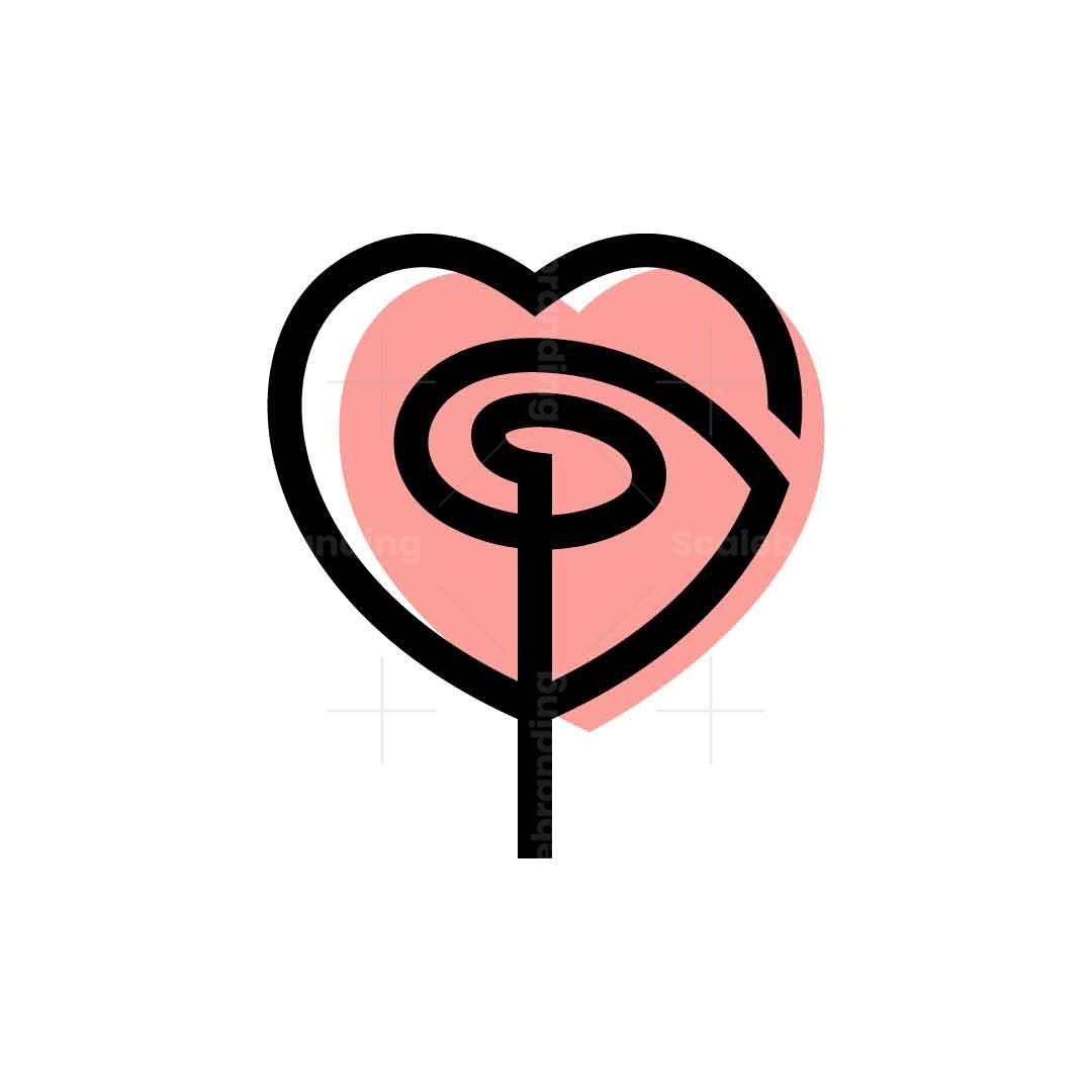 Rose Love Heart Flower Logo | Scalebranding