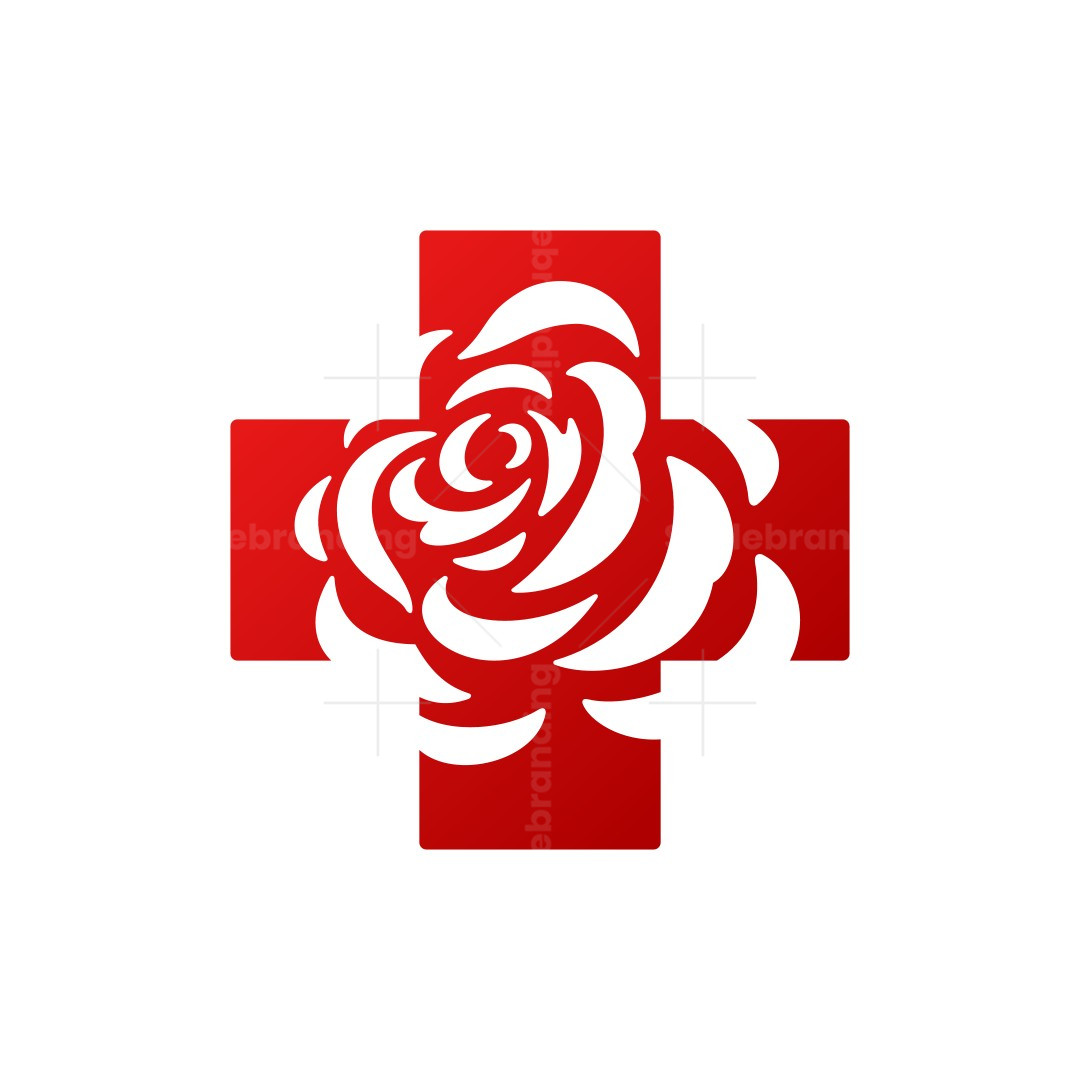 Rose Medical Cross Health Logo | Scalebranding