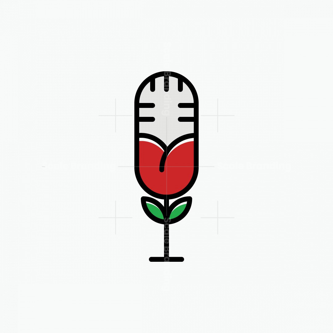 Rose Podcast Mic Logo | Scalebranding