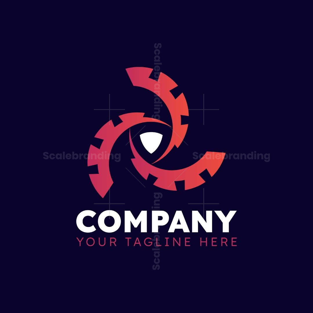 Rotating Triangle Gear logo | Scalebranding