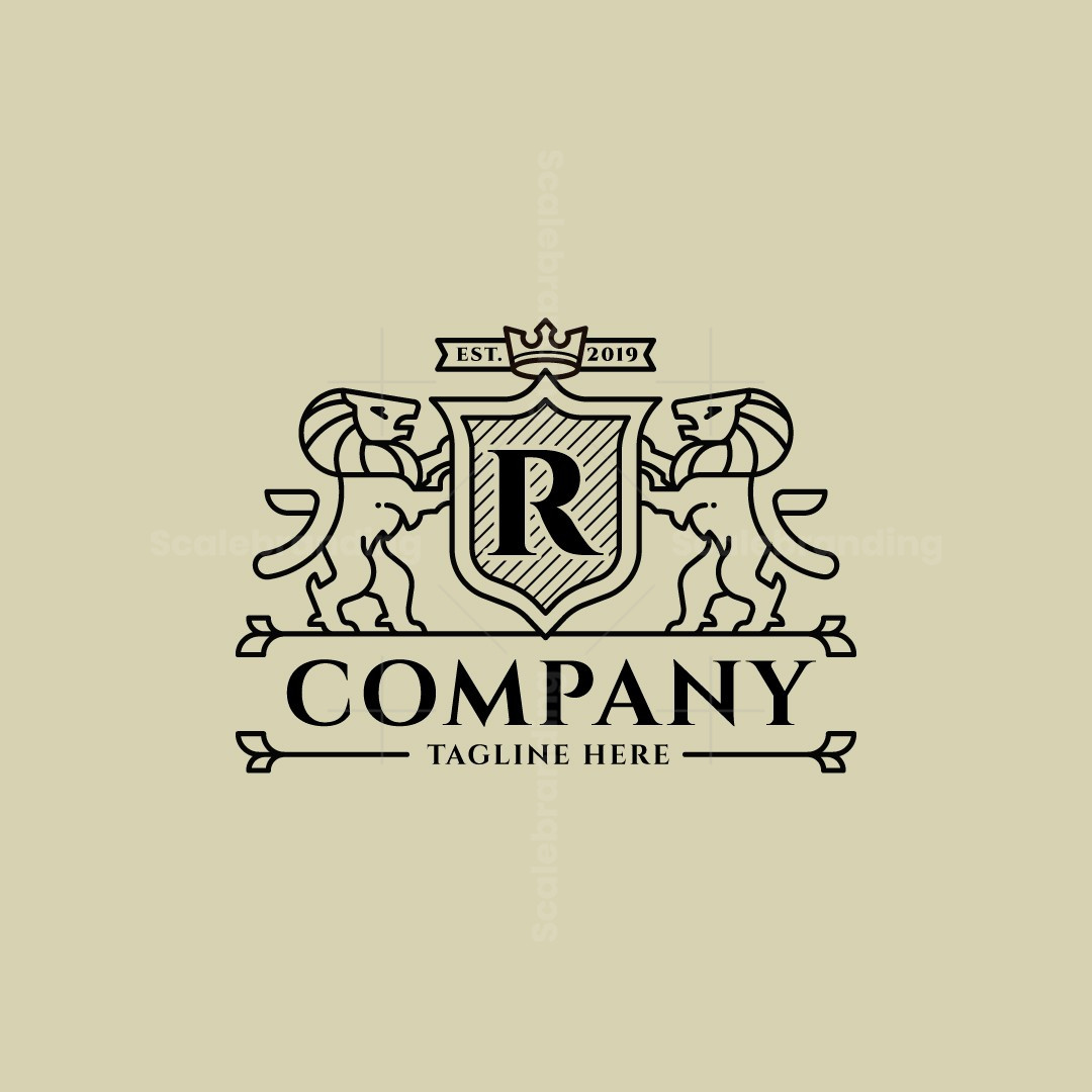Royal Lion Emblem Letter R Logo | Scalebranding