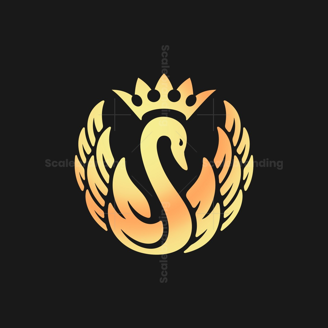 Royal Swan Round Golden Logo | Scalebranding