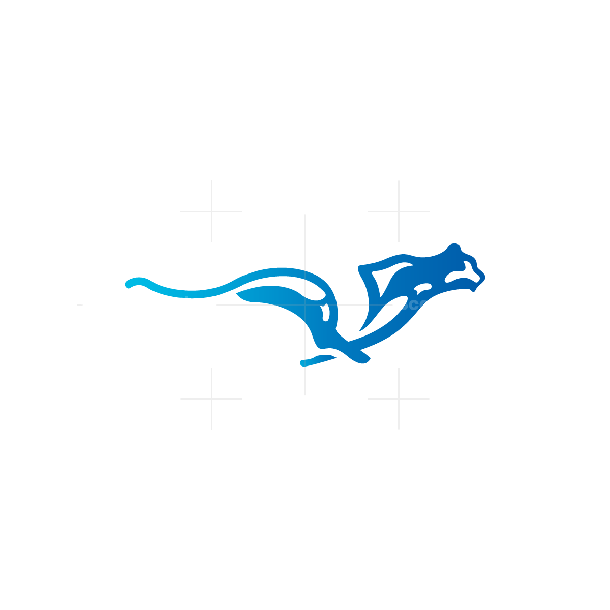 Running Cheetah Logo Blue Gepard Logo | Scalebranding