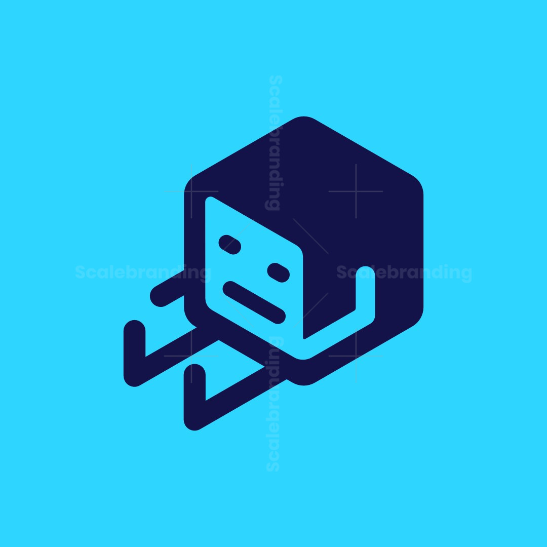 Sad Cube Bot Logo | Scalebranding