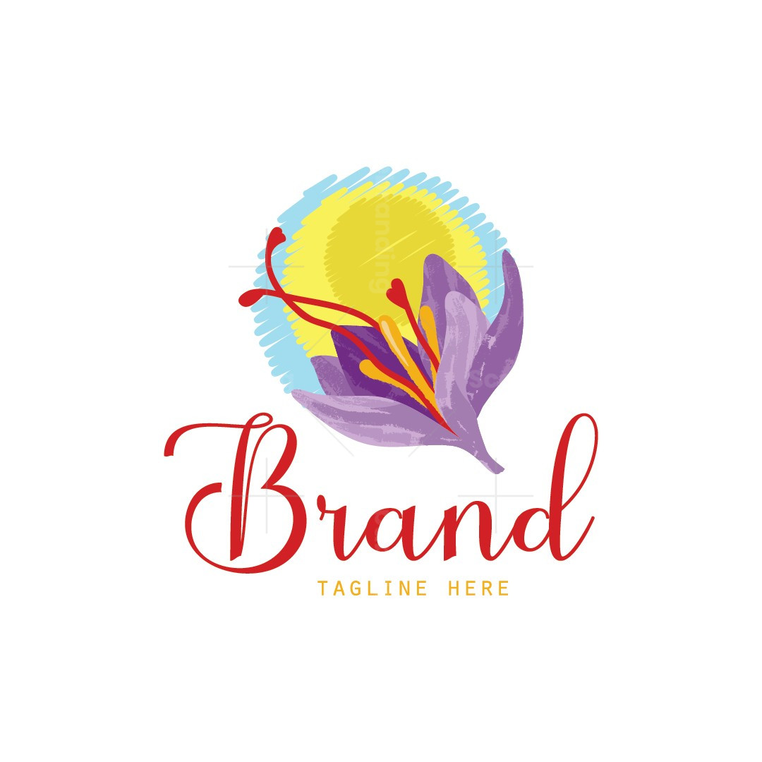 Saffron Flower Logo | Scalebranding