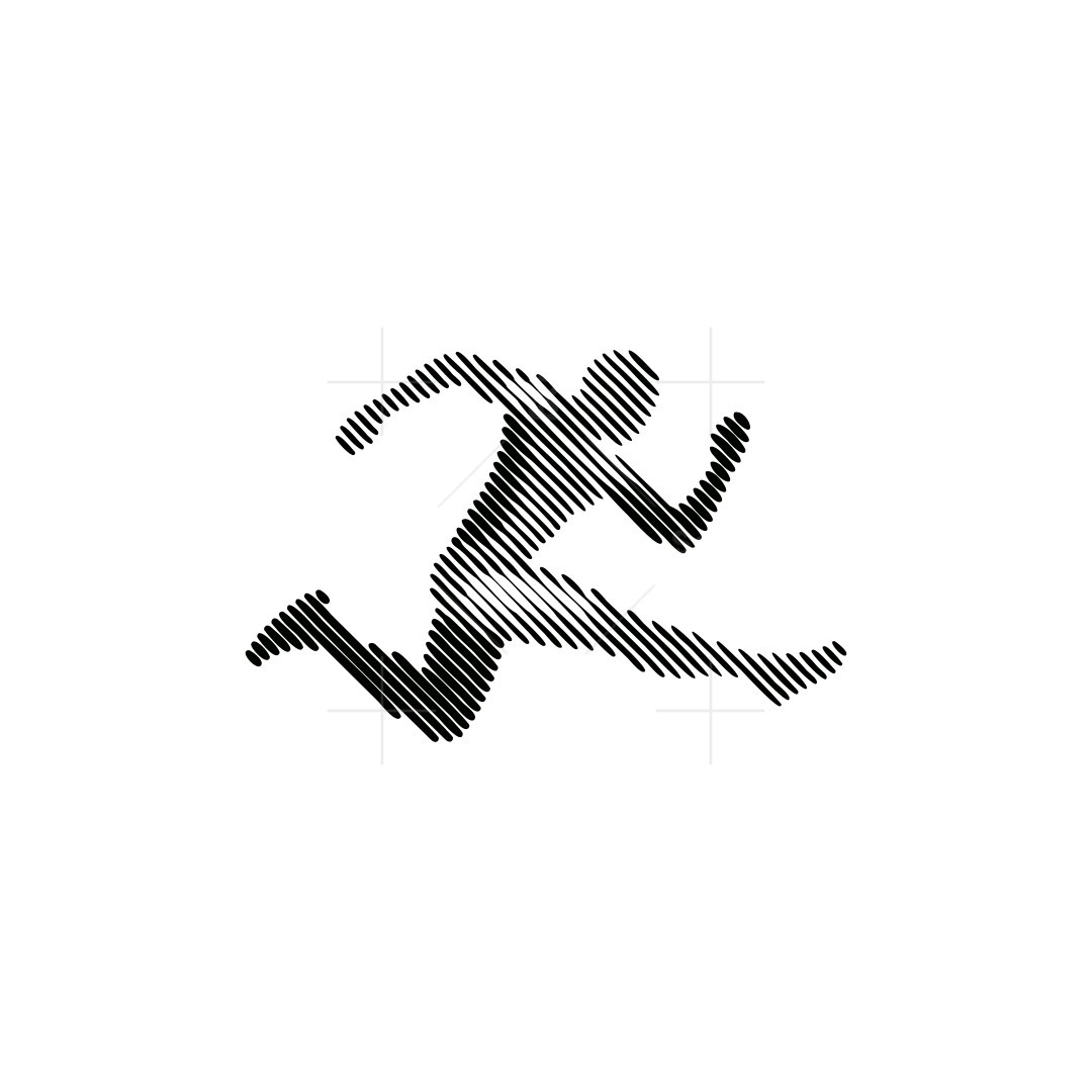 Scratchboard Jumping Person Logo | Scalebranding