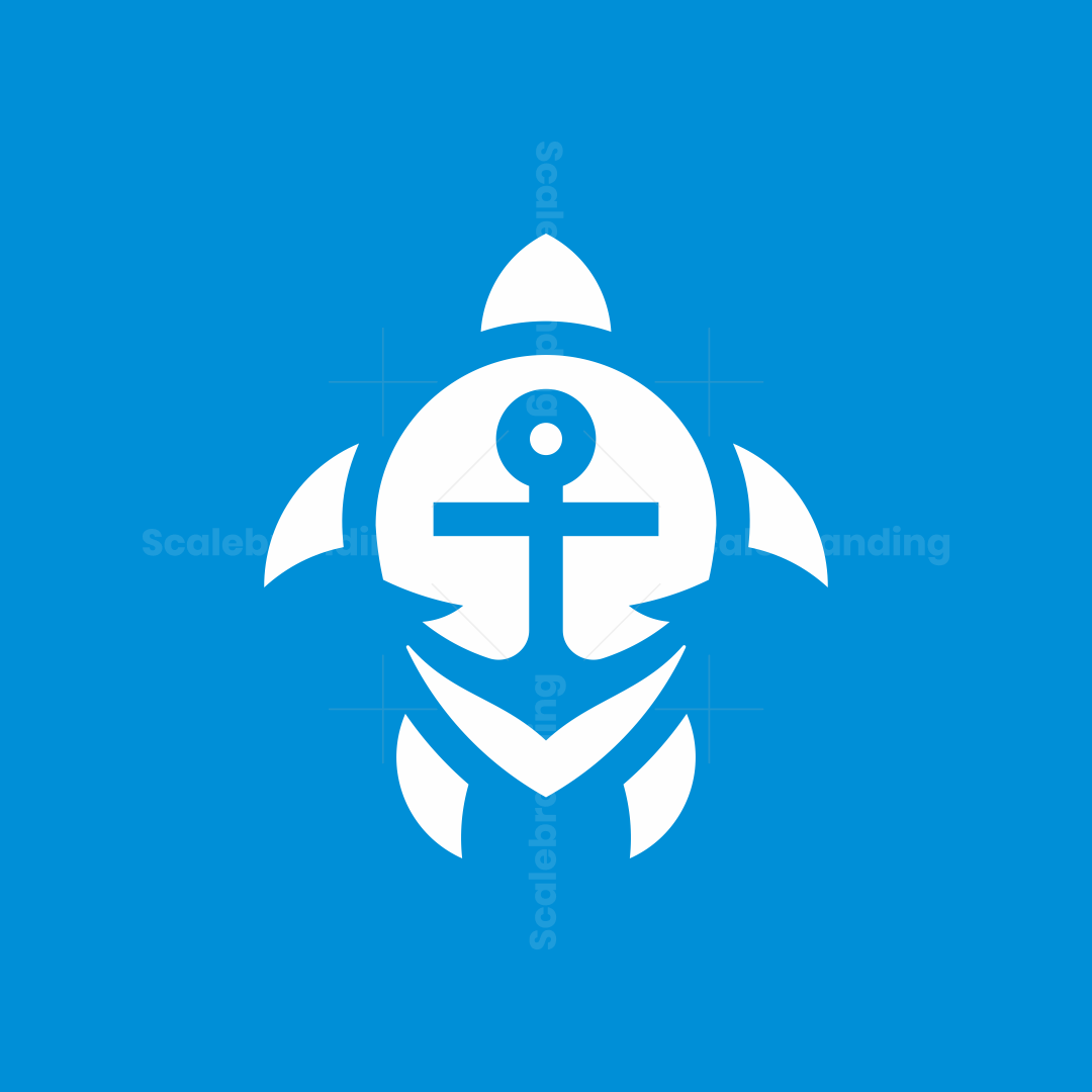 Sea Turtle Anchor Nature Logo | Scalebranding