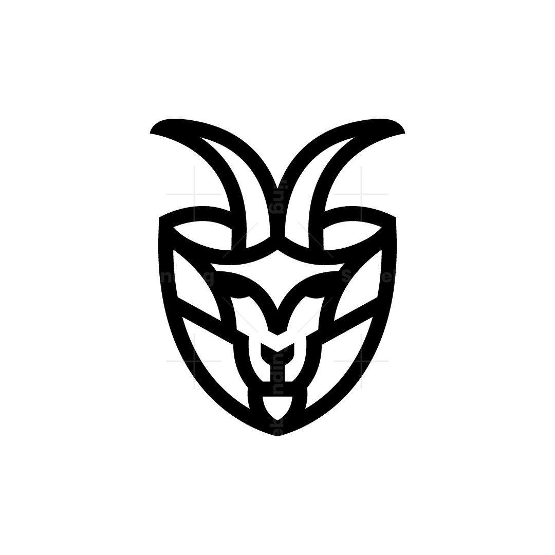 Security Goat Logo Shield Ram Logo Goat Head Logo | Scalebranding
