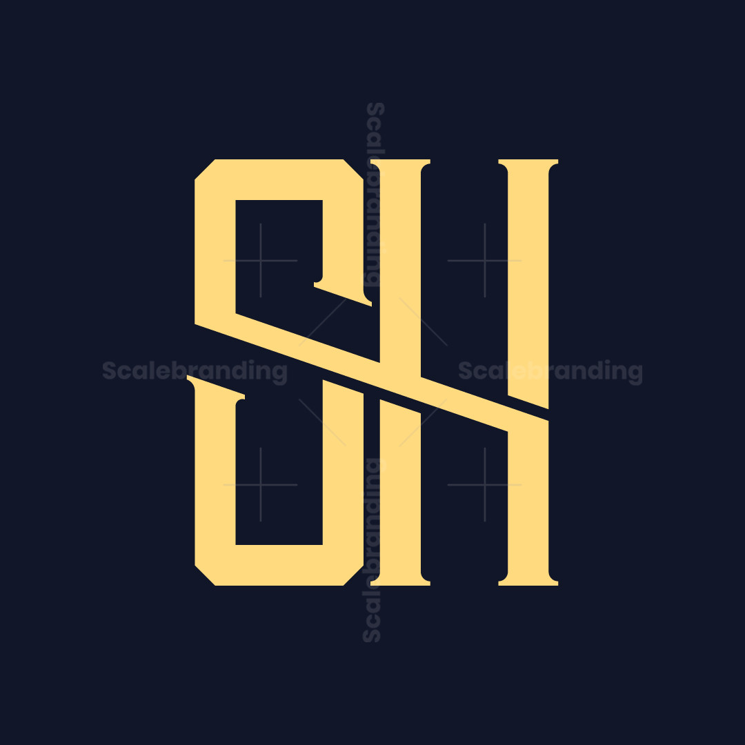 SH monogram letter logo | Scalebranding