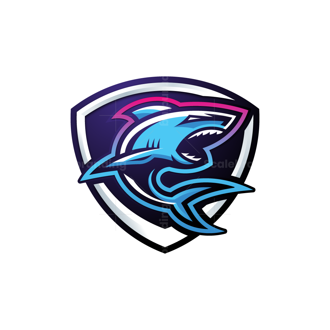 Unfearless Shark Shield Mascot Logo | Scalebranding