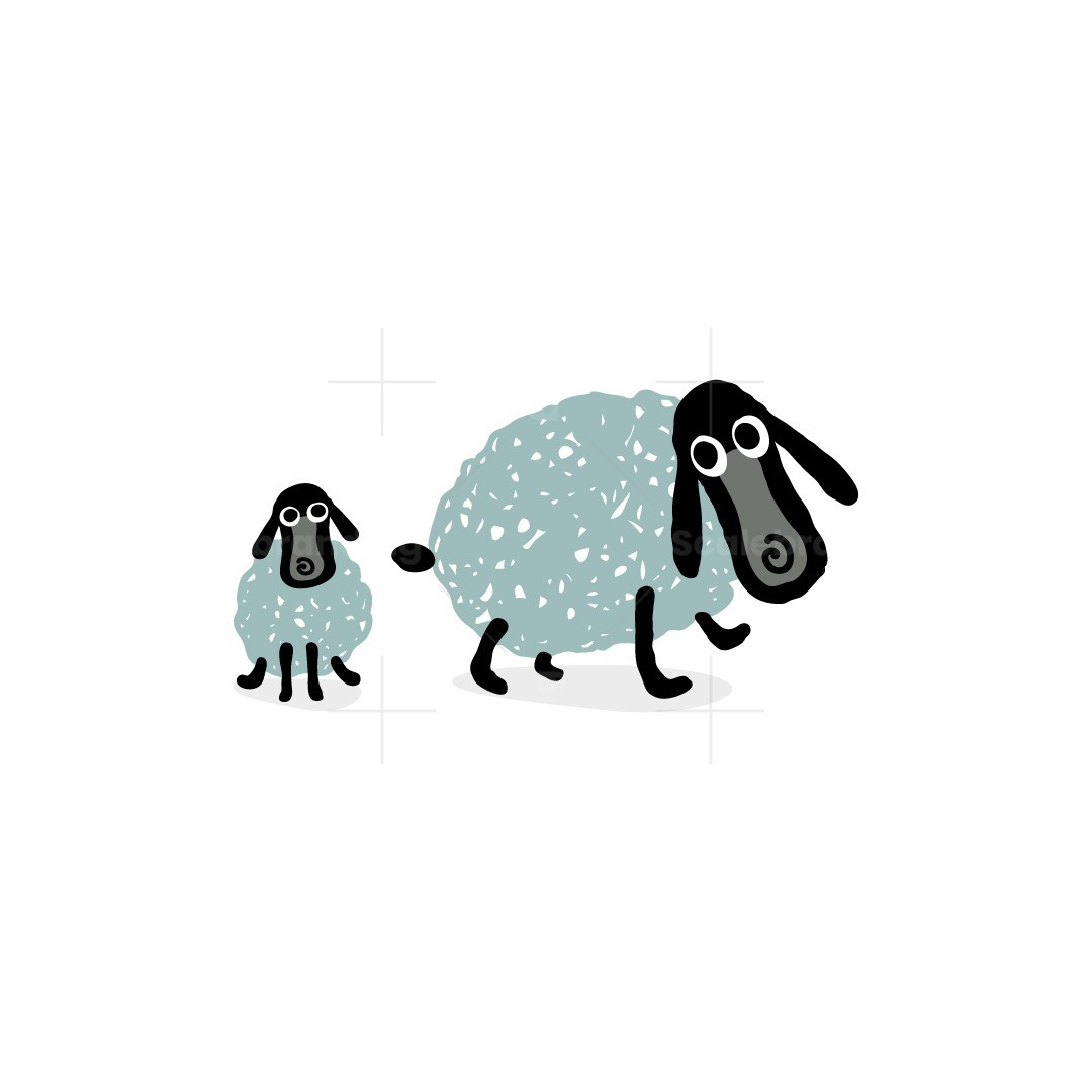 Sheep Mom And Baby Logo | Scalebranding