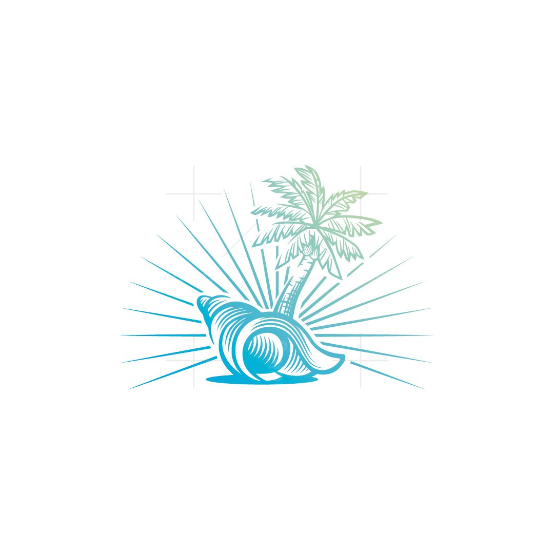 Shell Palm Resort Coconut Vacation Logo | Scalebranding