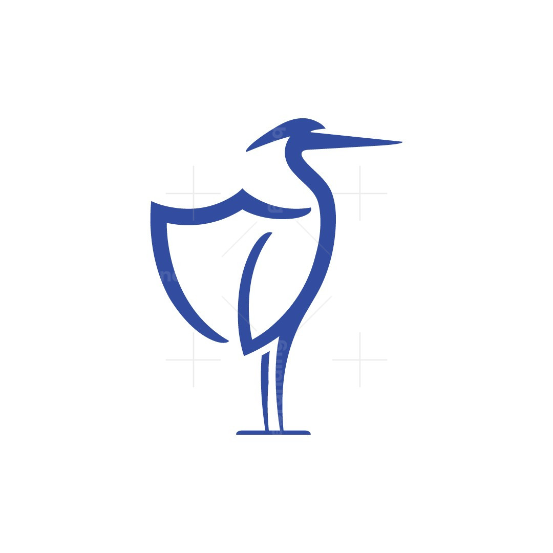 Security Shield Heron Logo Shield Blue Heron Logo | Scalebranding