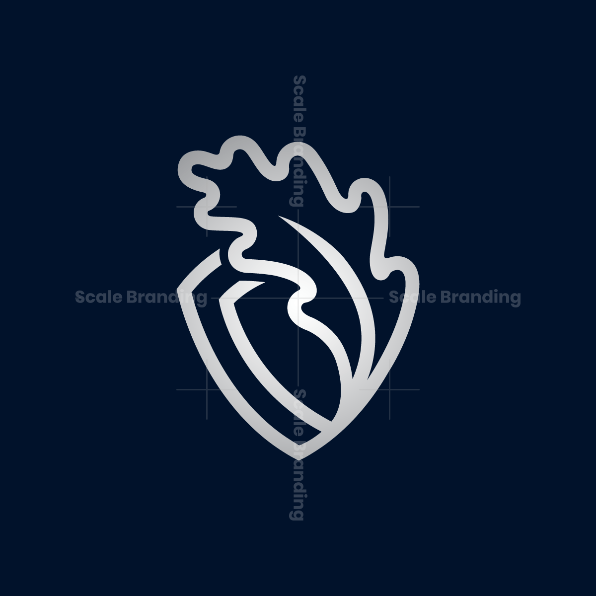 Silver Security Oak Logo Shield Oak Leaf Logo | Scalebranding