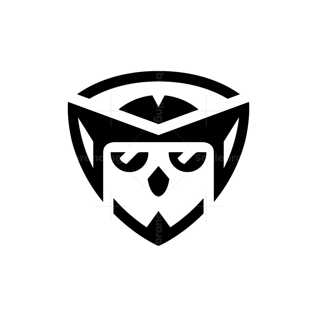 Owl Head Shield Logo Safety Owl Logo Design Shield Owl Logo | Scalebranding