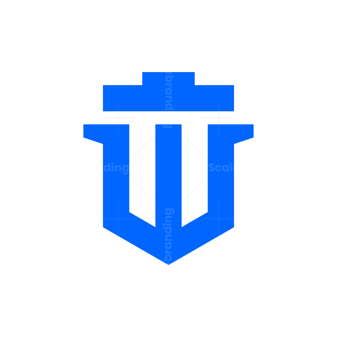 Shield trash bin garbage simple logo | Scalebranding