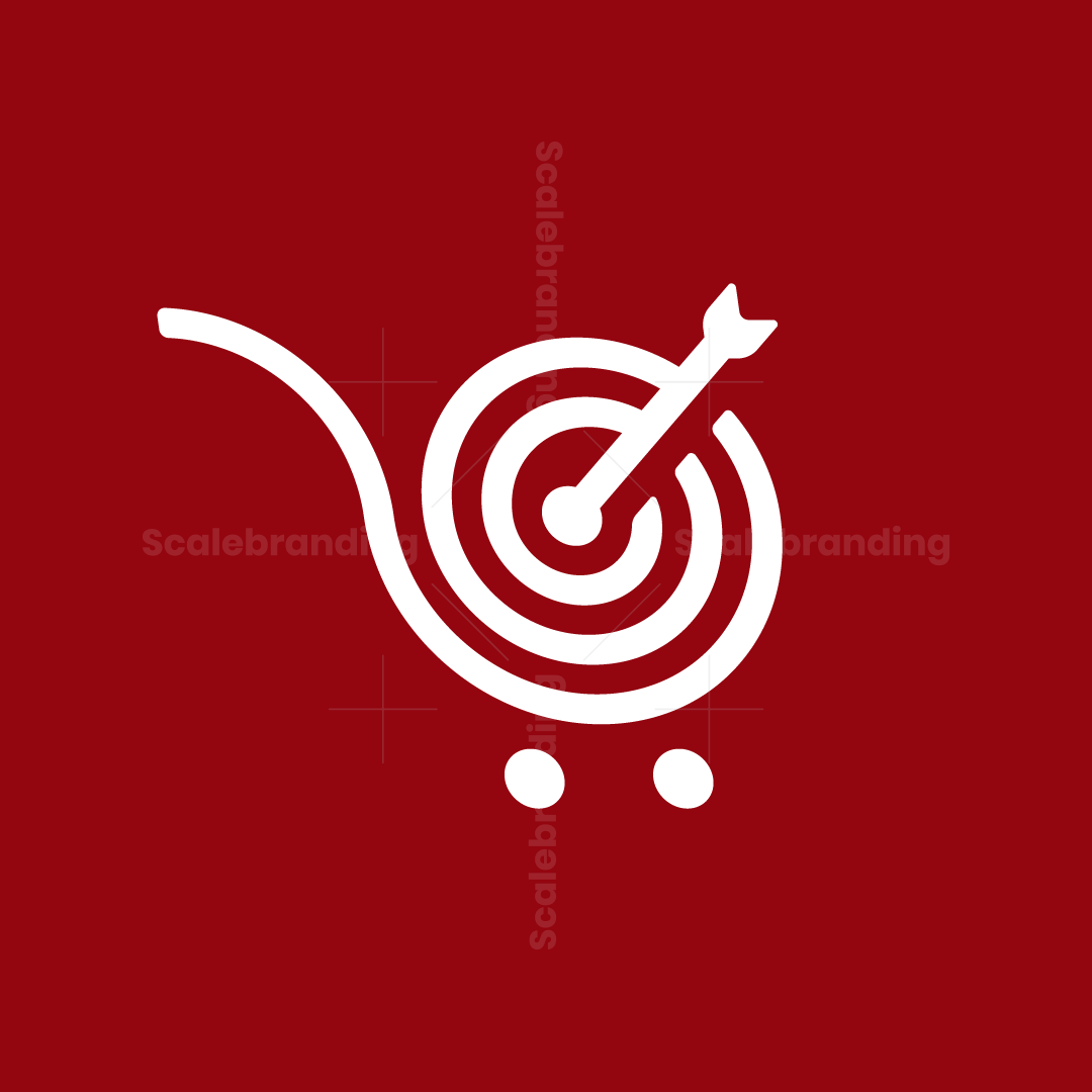 Shopping Target Logo with Bullseye and Cart | Scalebranding