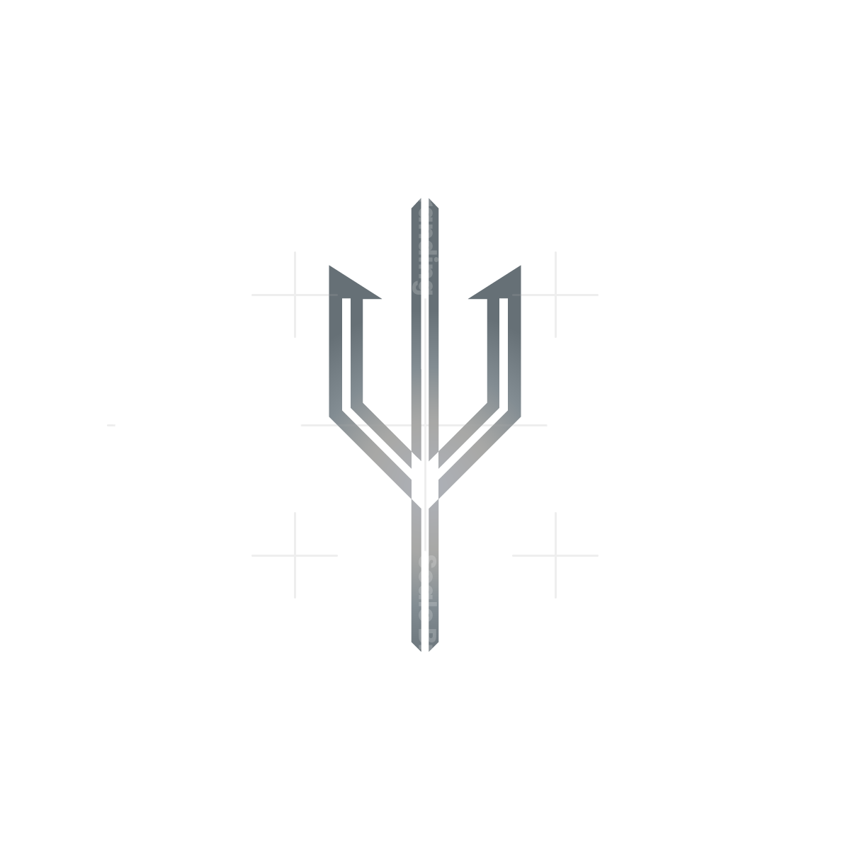 Poseidon Trident Logo Silver Trident Logo | Scalebranding