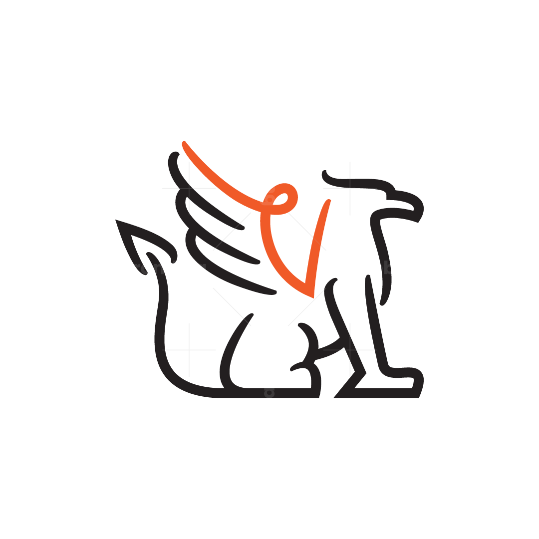 Sitting Letter V Griffin Logo | Scalebranding