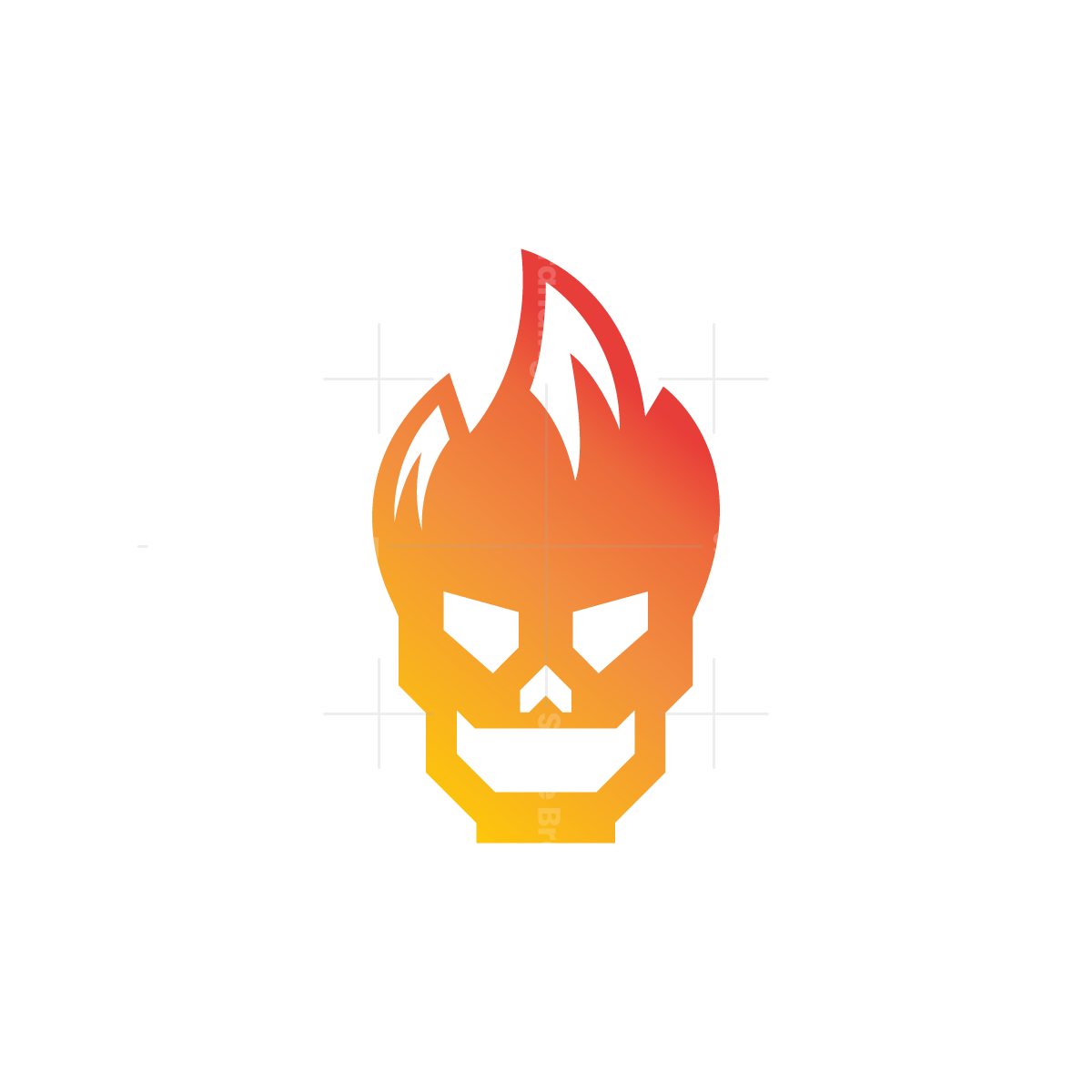 Skeleton Head Logo Fire Skull Logo Flame Skull Logo | Scalebranding