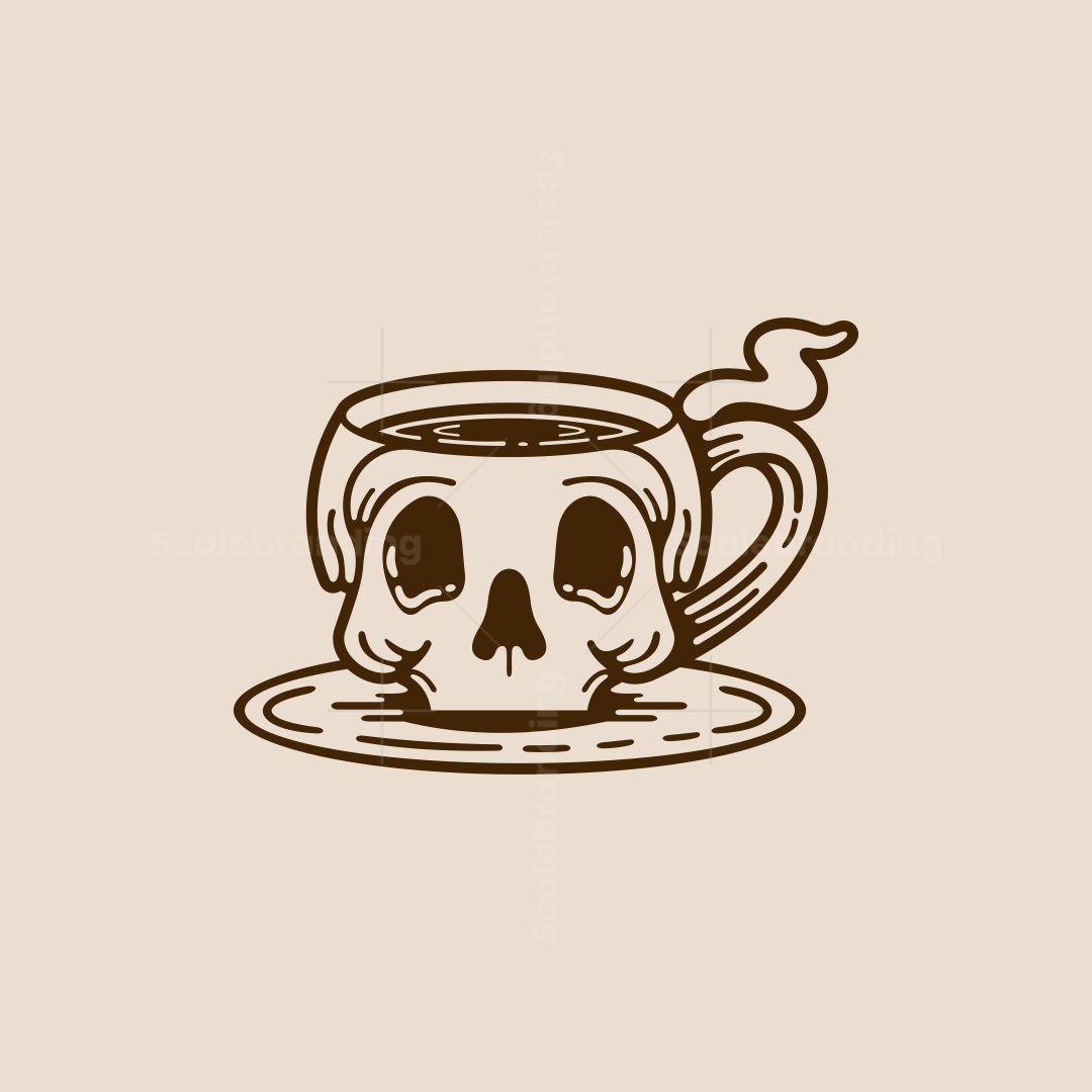 Skull Coffee Illustration Logo | Scalebranding