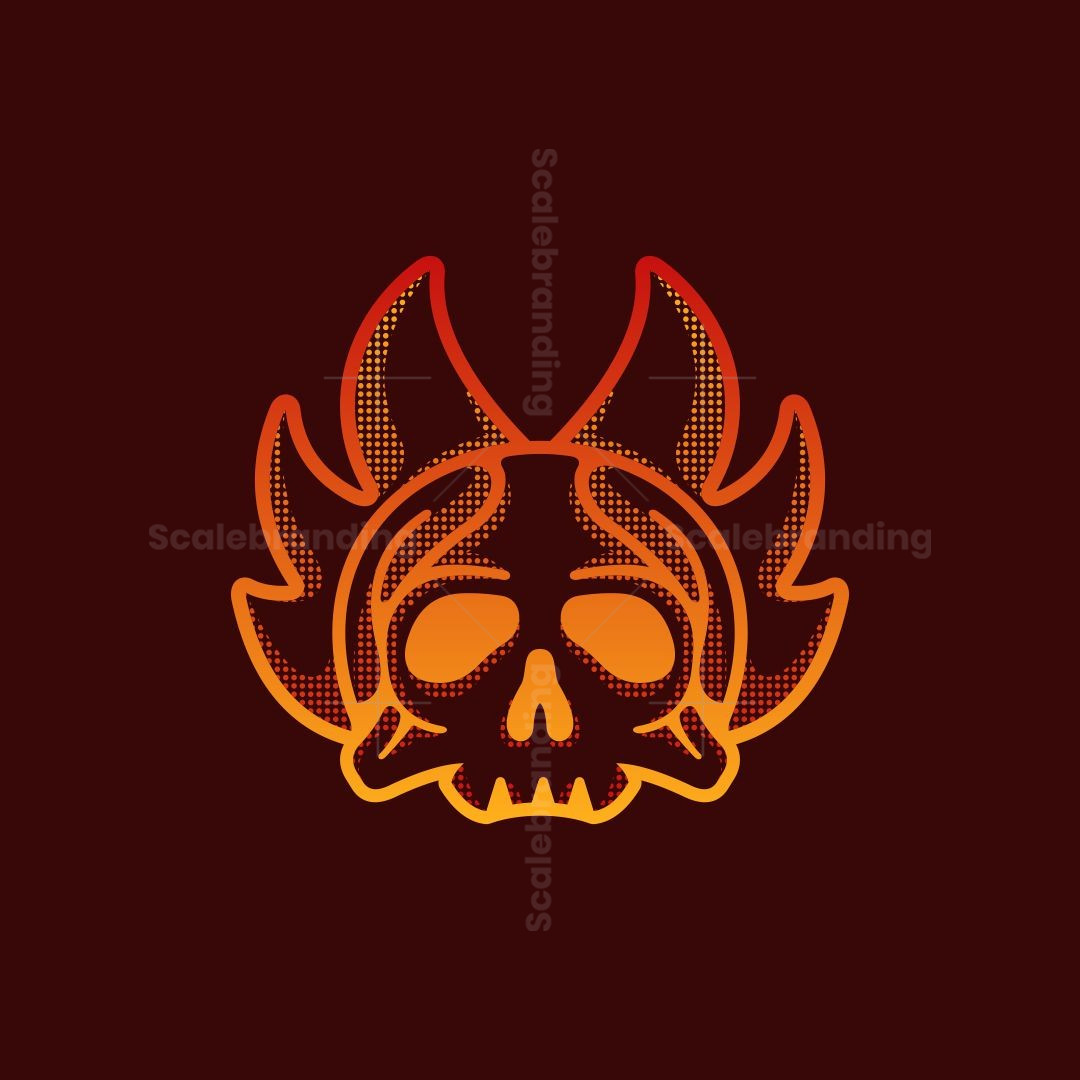 Skull Fire Raster Style Logo | Scalebranding