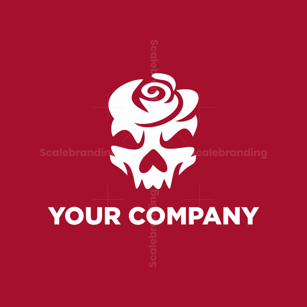 Skull Rose Flower Simple Logo | Scalebranding