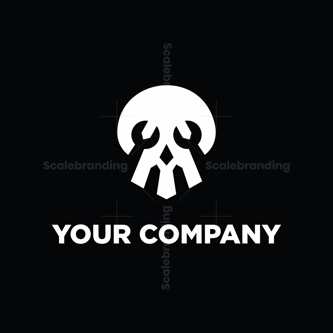 Skull Wrench Simple combination Logo | Scalebranding