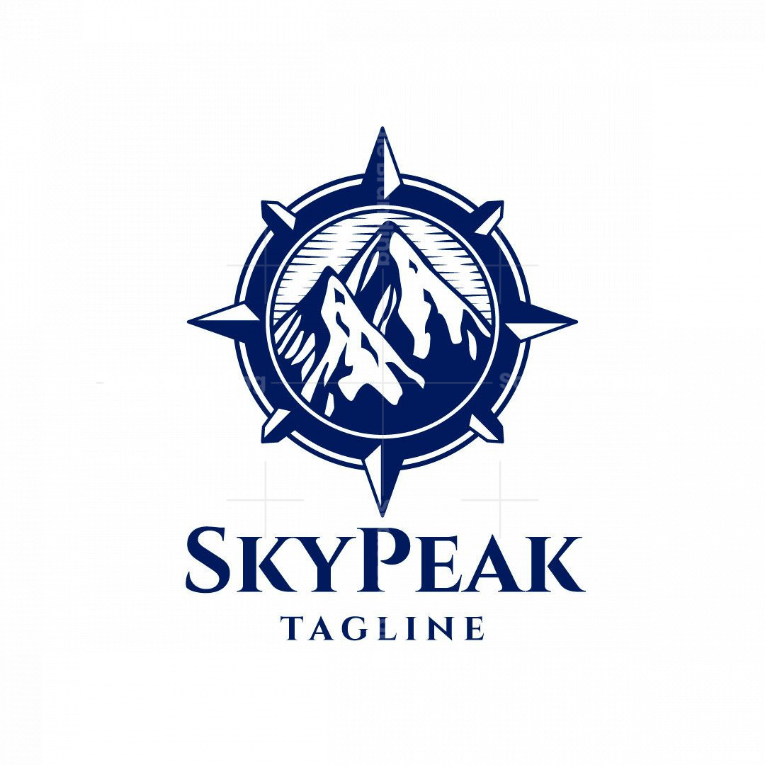 Sky Peak Mountain Compass Logo | Scalebranding