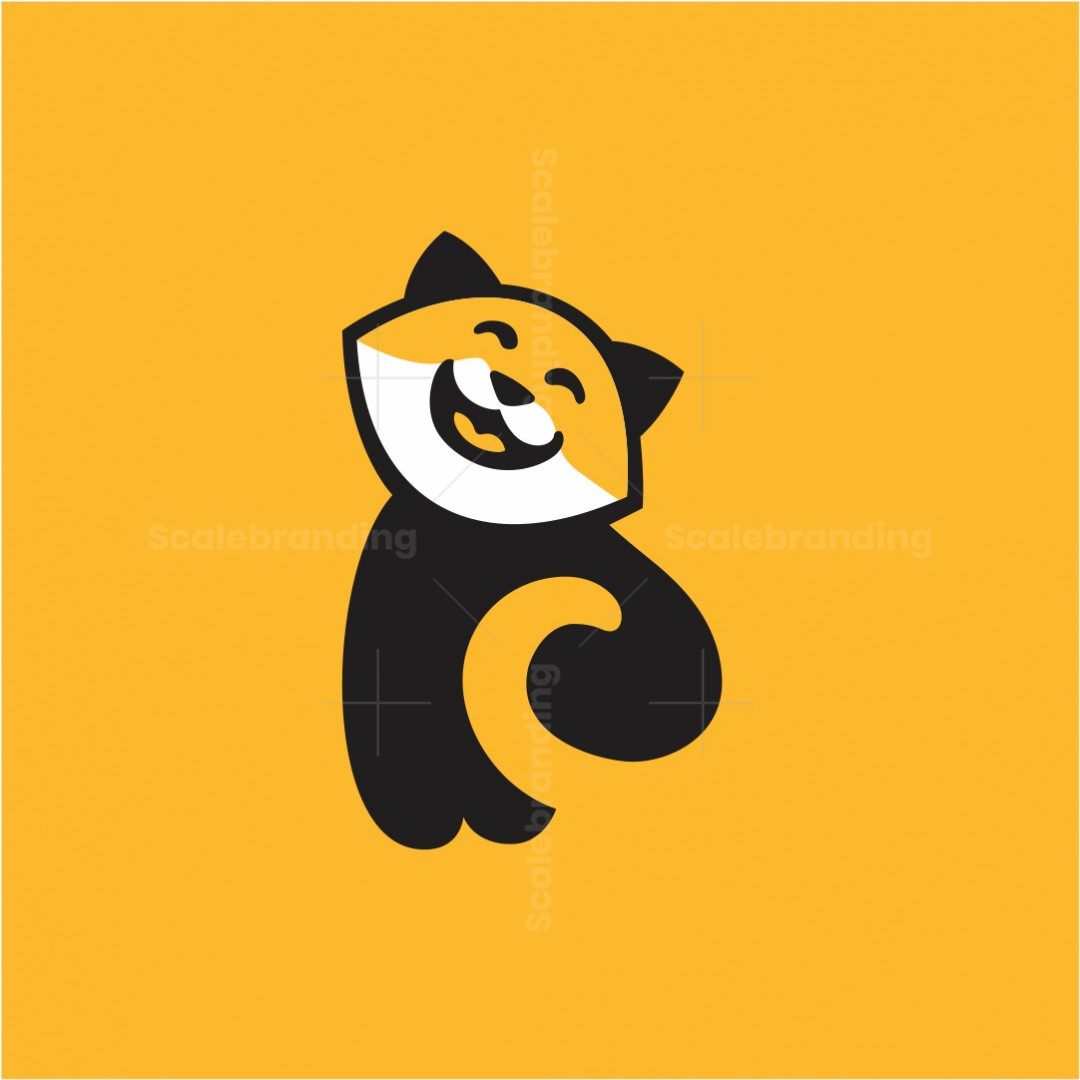 Smiling Cat Logo Playfull Happy Cat And Dog Logo