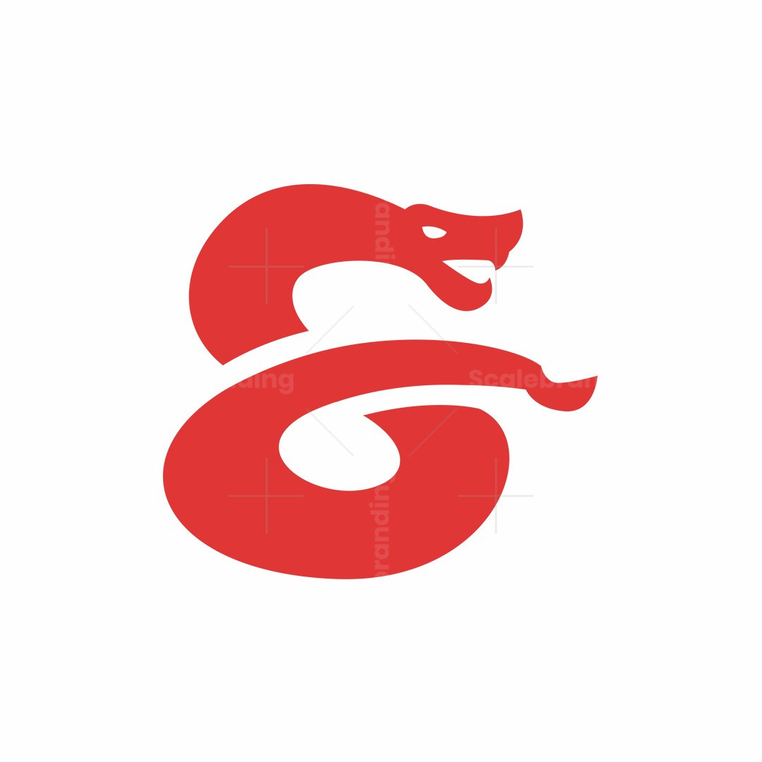 Red Snake Logo Modern Business Gold Snake Head Logo, Vector
